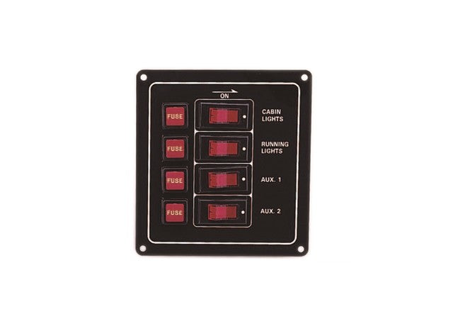 12v 4 Way Fused Switch Panel – Fox's Chandlery
