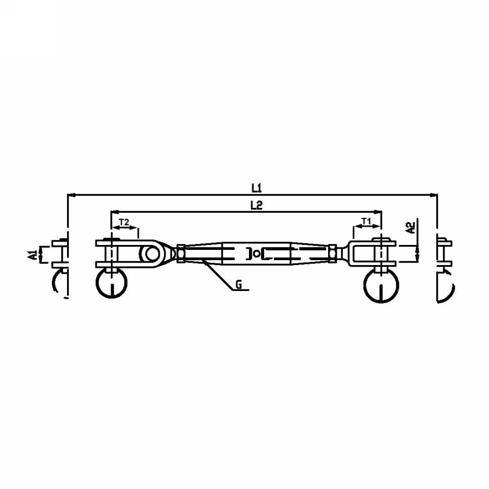 Stainless Steel Toggle to Fork Rigging Screw – Fox's Chandlery